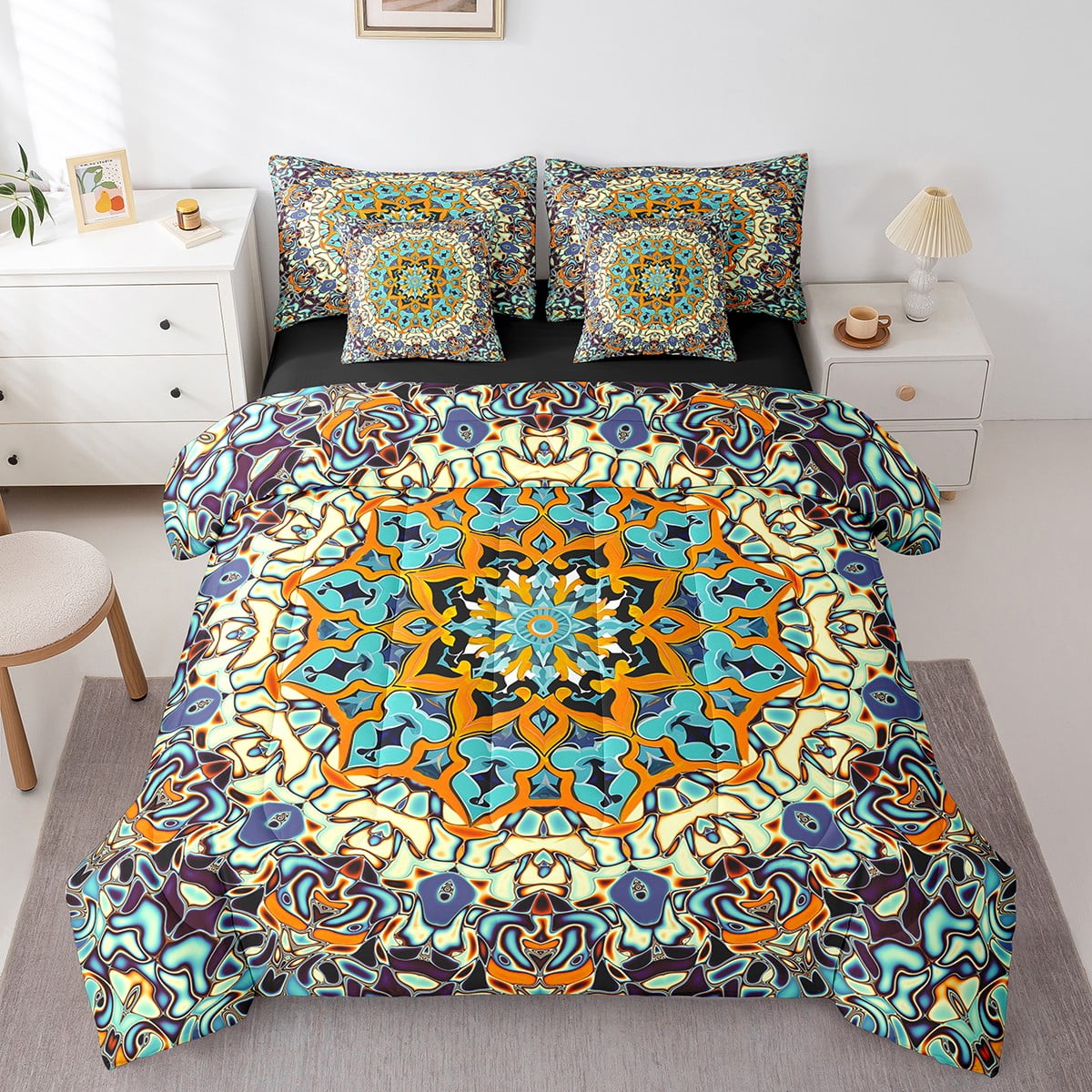 YST Mandala Bedding Comforter Sets Persian Oriental Bed in a Bag 7pcs ...