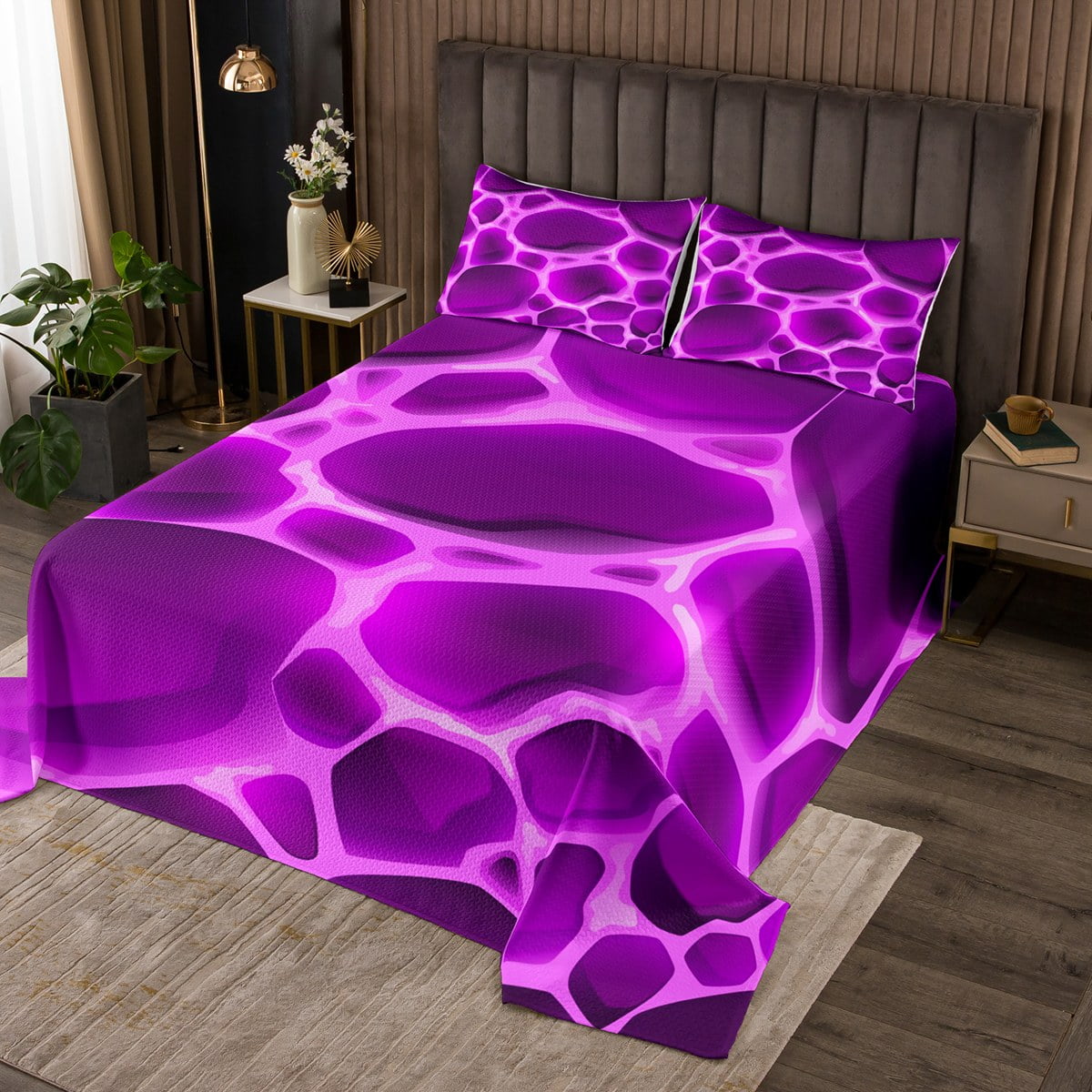 Erosebridal Marble Magma Bedspread King Size Modern Geometric Quilt Set ...