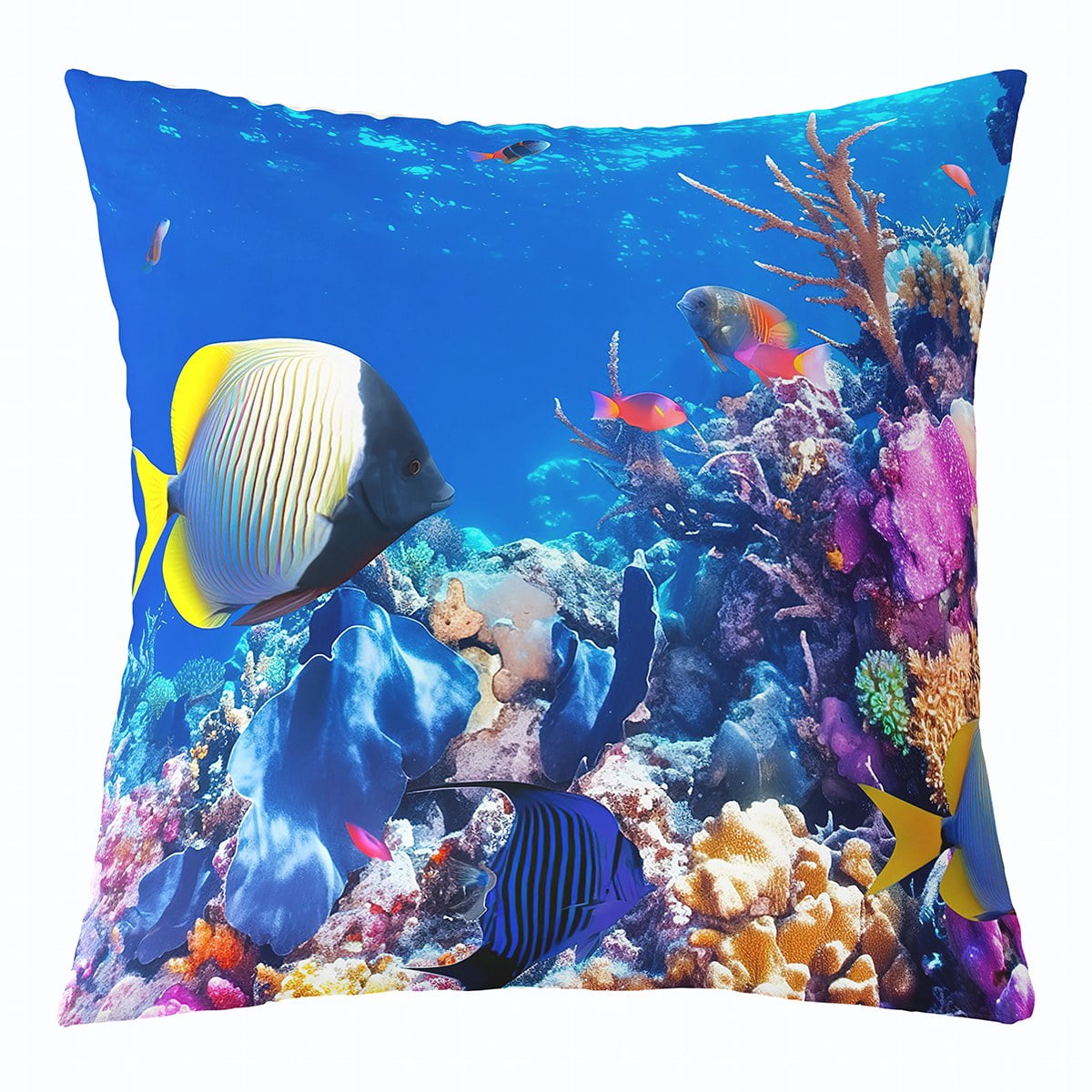 Marine Fish Cushion Cover Underwater World Pillow Cover Coral Reef ...