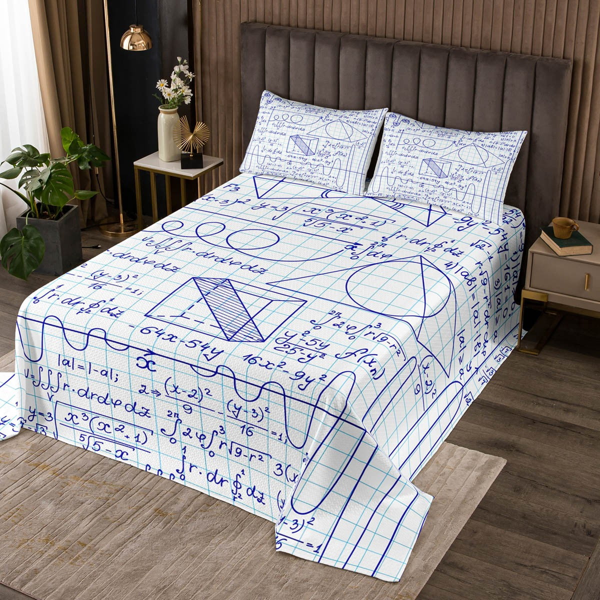 YST Math Equation Bedspread Queen Size Mathematics Formula Quilt Set ...
