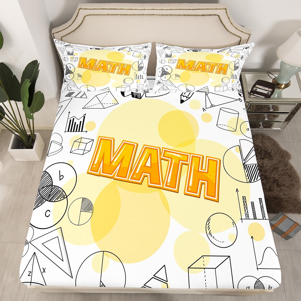 Math Equation Fitted Sheet Twin Size Math Theme Bed Sheets Mathematics ...
