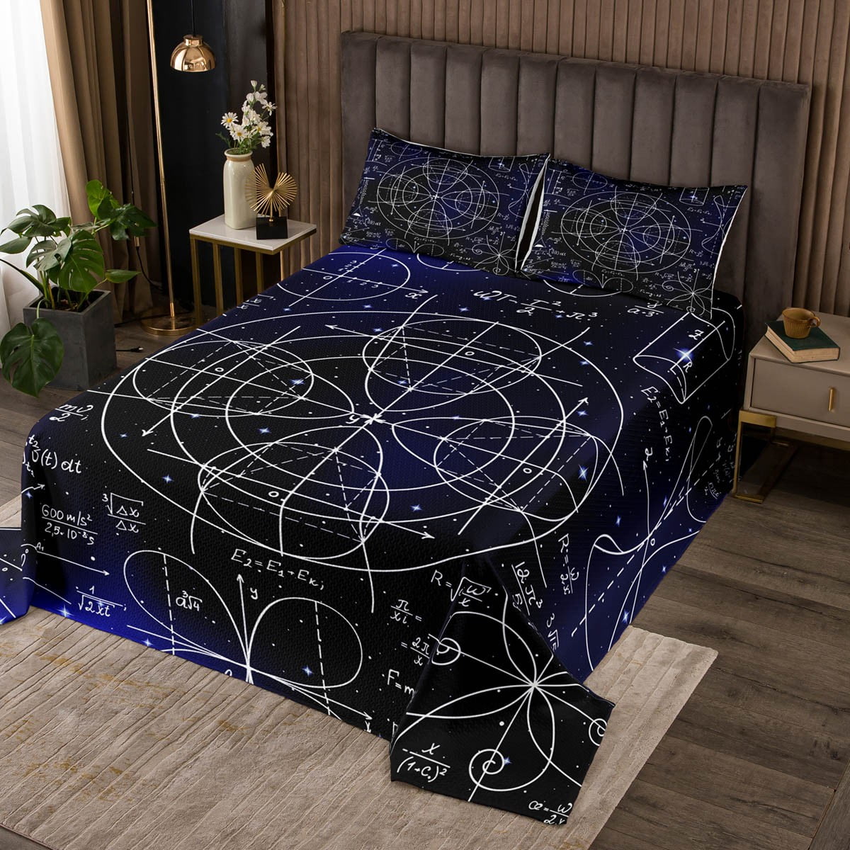 Erosebridal Math Equation Quilt Set Mathematics Formula Bedspread Twin ...
