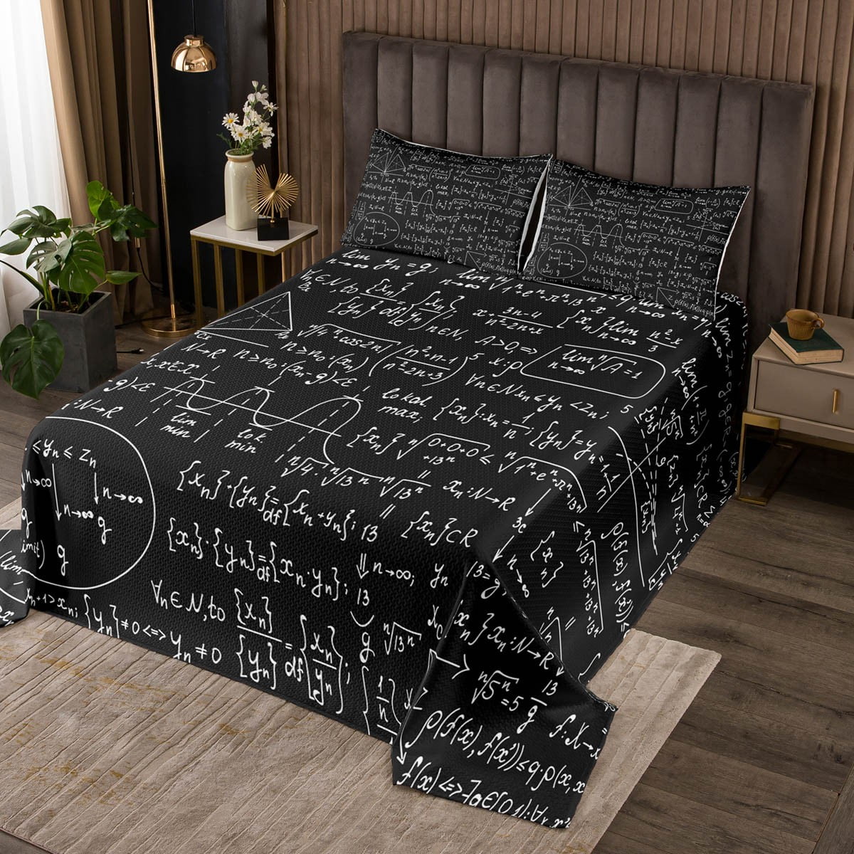 YST Math Equation Quilt Set Math Geometry Science Theme Bedspread King ...