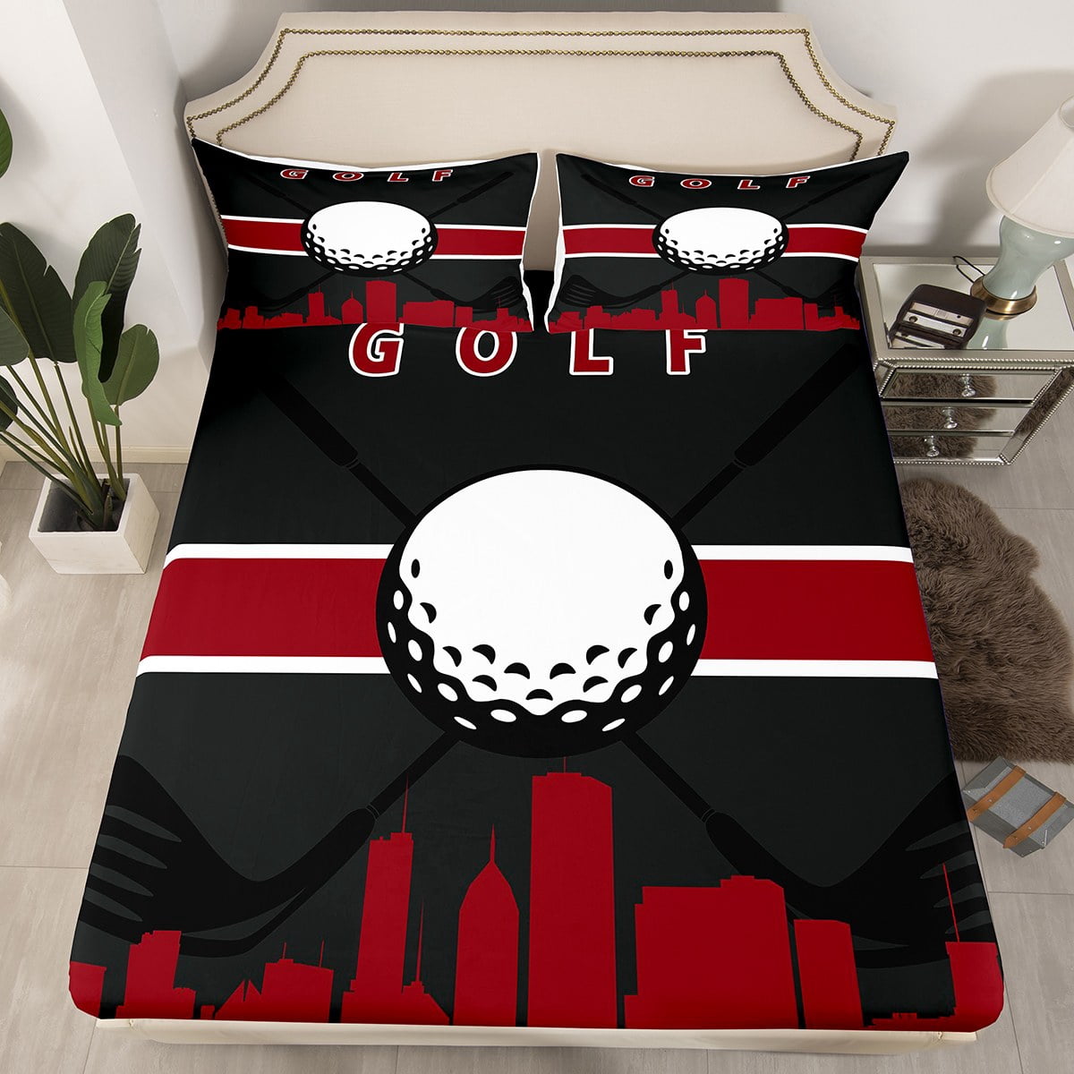 Men Gaming Full Sheets Bedroom Golf Printed Bed Sheets, Video Game ...
