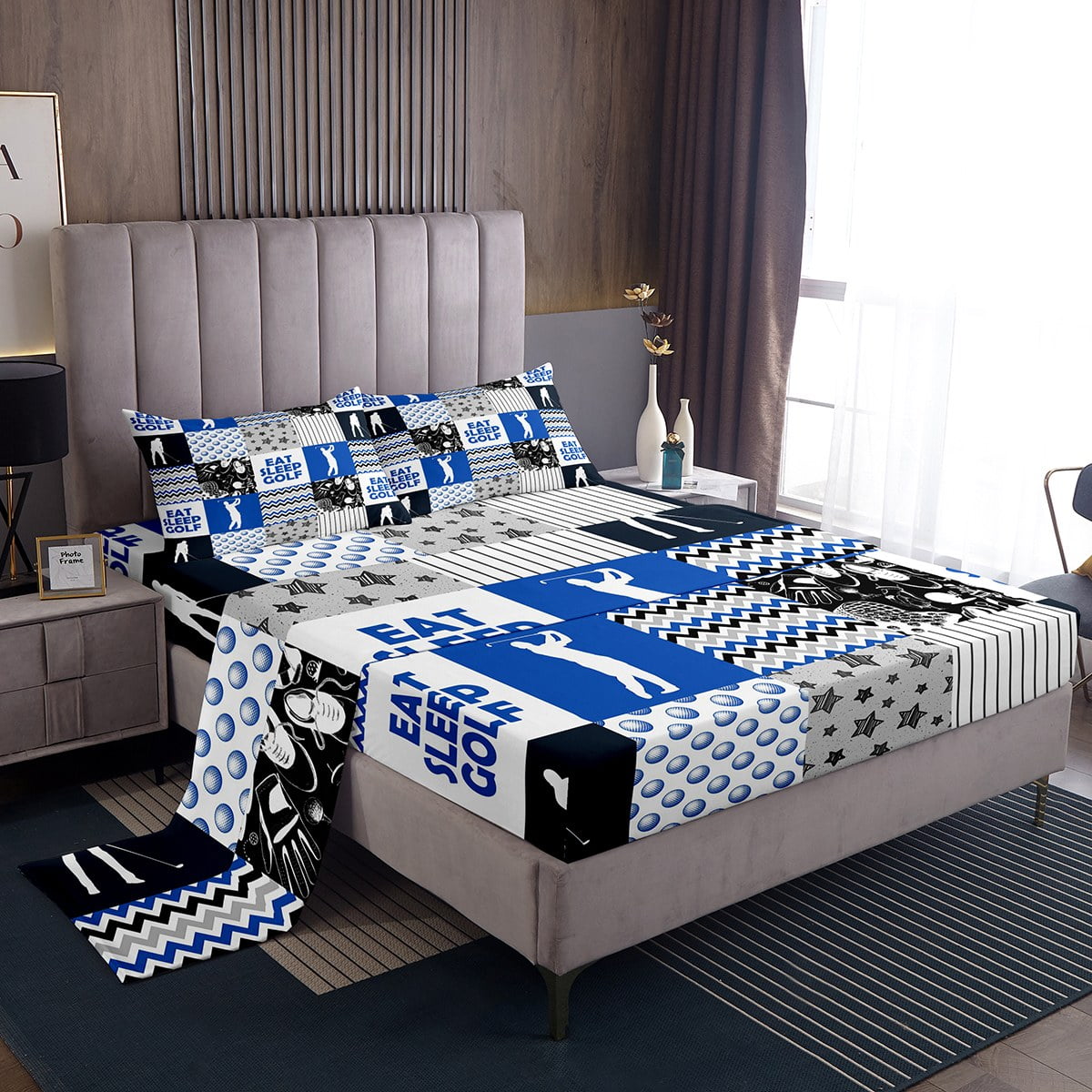 Erosebridal Men Golf Twin Sheets Girly Sports Bed Set, Ball Games ...