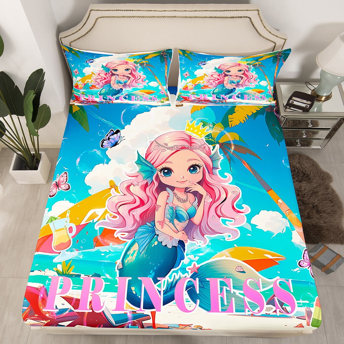 Mermaid Bed Sheets , Ocean Mermaid Tail Bedding Set Twin Size, Cute ...