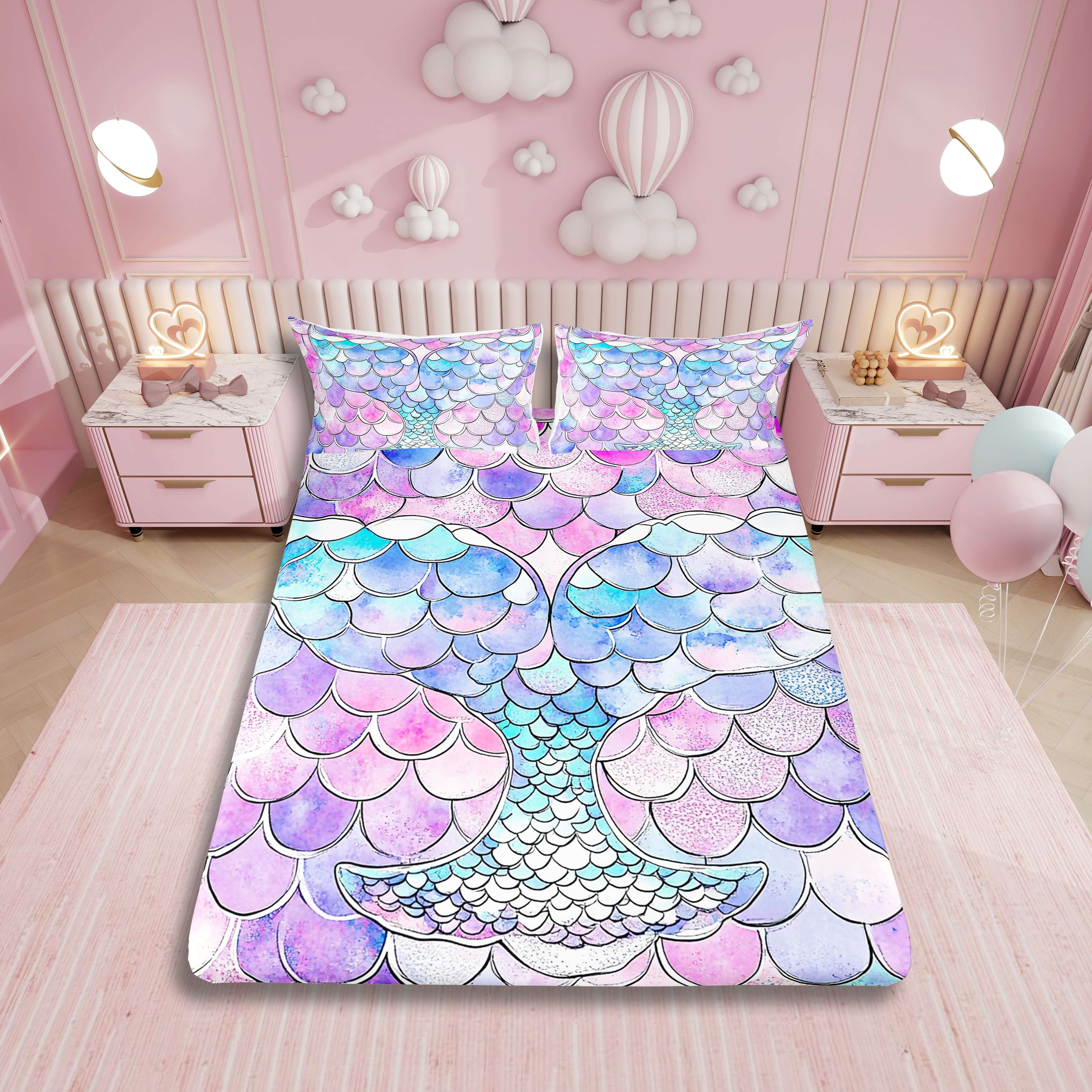 YST Mermaid Queen Sheets For Girls, Mermaid Sheet Set For Kids Women ...