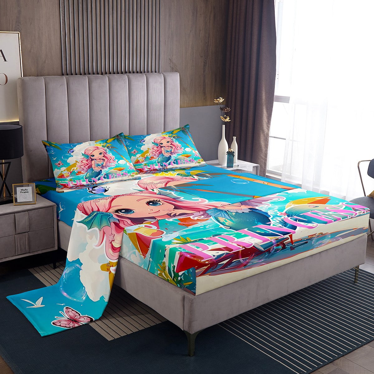 Mermaid Sheets For Little Girls, Ocean Mermaid Tail Sheet Set King Size ...