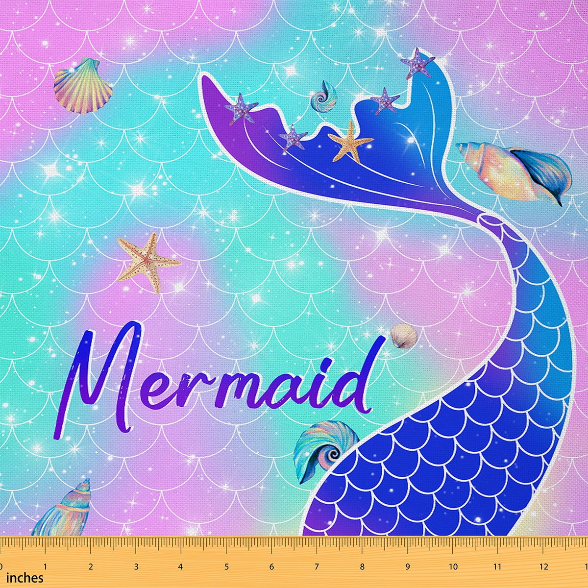 YST Mermaid Tail Upholstery Fabric by the Yard,Girls Women Rainbow ...