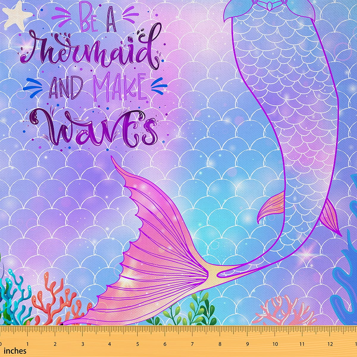 YST Mermaid Upholstery Fabric For Chairs Sofa Fishtail Fabric By The ...