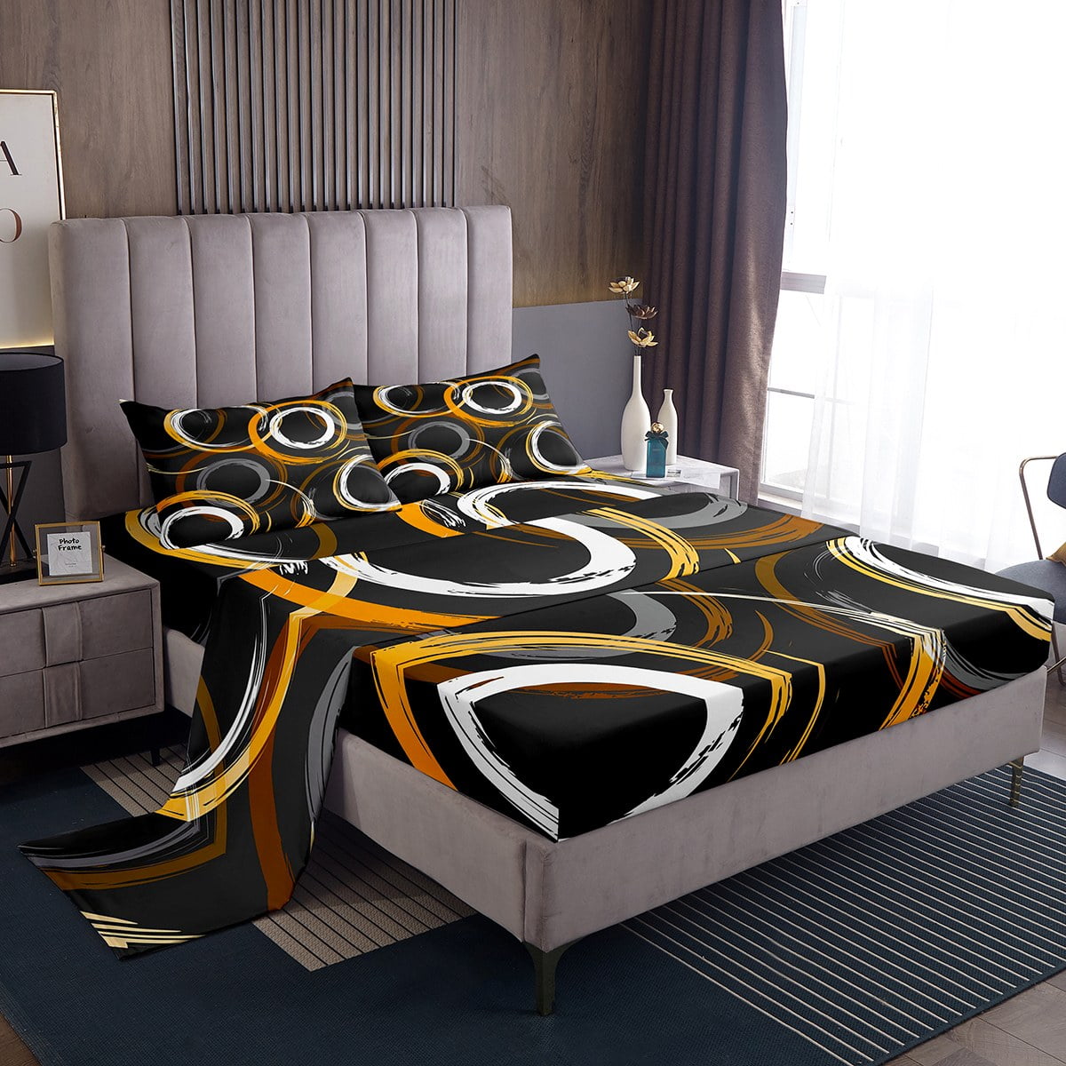 Erosebridal Mid Century Bed Sheets Set Twin,Geometric Sheet Set,Modern ...