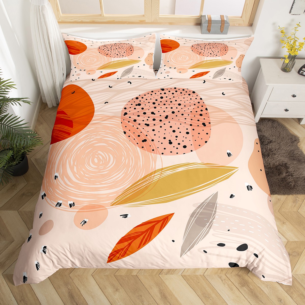 Erosebridal Mid Century Bedding Sets King Hippie Minimalism Comforter Cover, Hippie Watercolor ...
