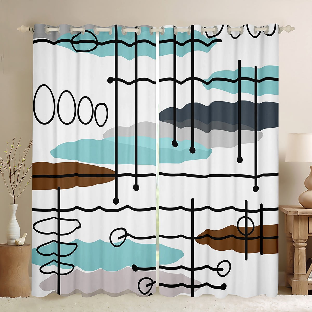 YST Mid Century Curtains Modern Minimalist Curtains & Drapes, Hippie ...