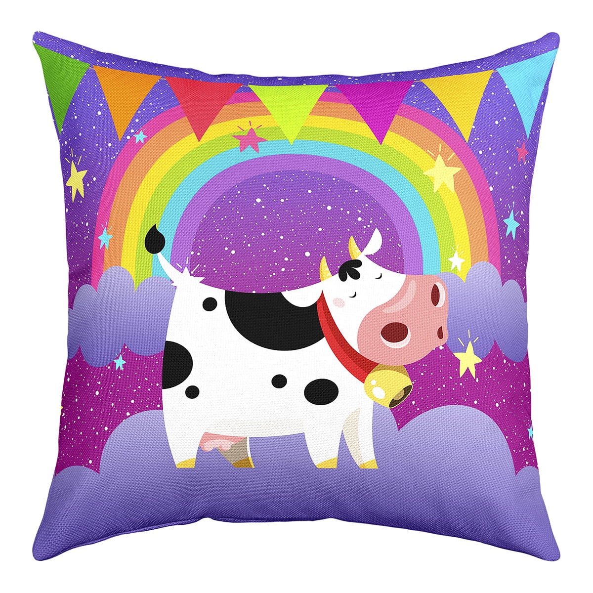 Milk Cow Pillow Cover 18x18 inch Cushion Case Cute Rainbow Unicorn ...
