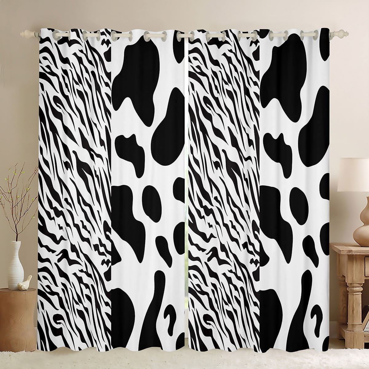 Erosebridal Milk Cow Print Blackout Curtains Western Curtains & Drapes ...