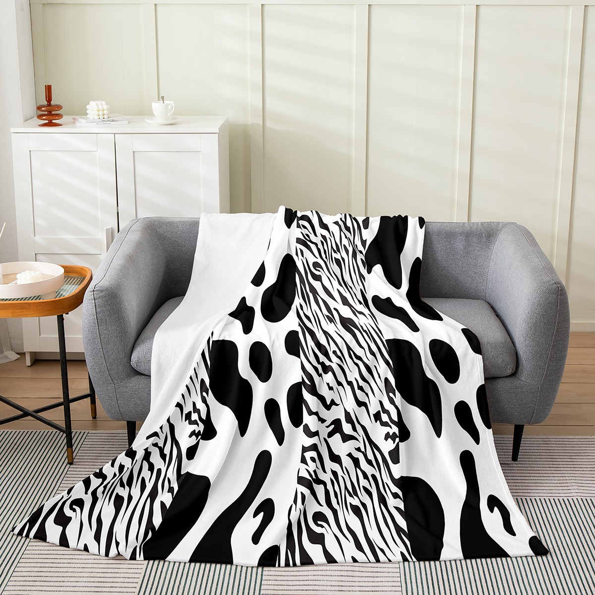 YST Milk Cow Print Blanket Throw 50x60 Inch Western Fleece Blanket ...