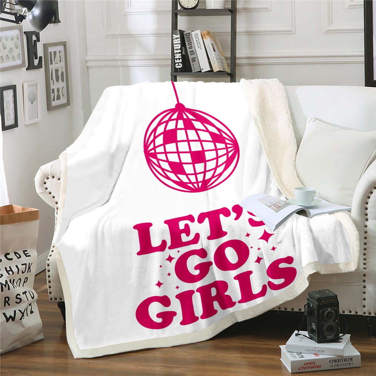 YST Modern Abstract Disco Ball Fuzzy Blanket Howdy Preppy Decor Soft ...