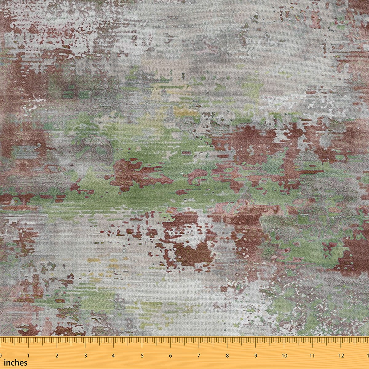 Modern Abstract Fabric by the Yard,Brown Green Watercolor Pastel Tie ...