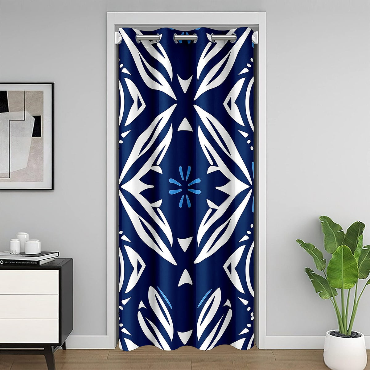 YST Modern Geometric Door Curtain For Doorway Privacy for Teens Boys Girls,Exotic Floral ...