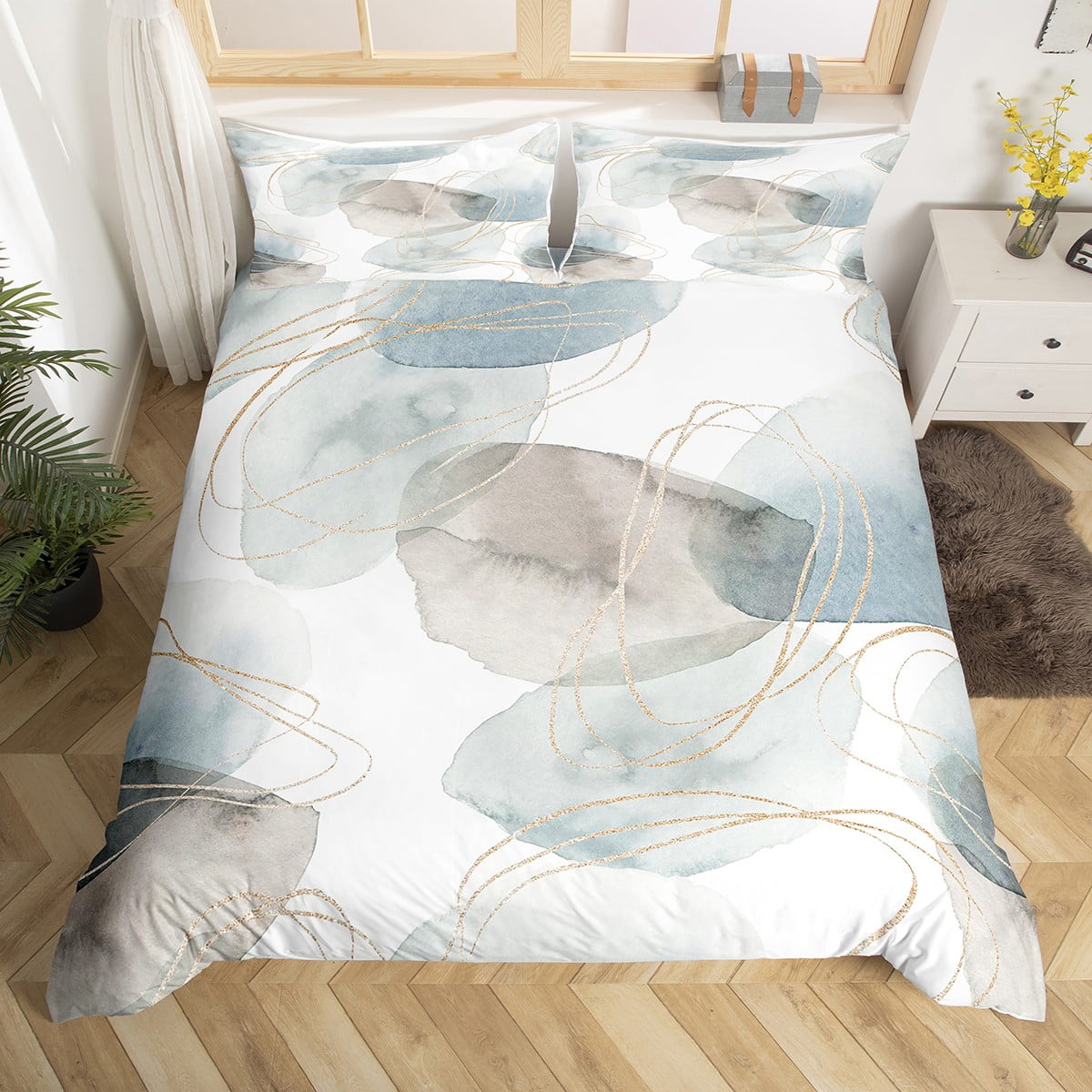 YST Modern Mid Century Bedding Sets Twin Boho Abstract Comforter Cover ...