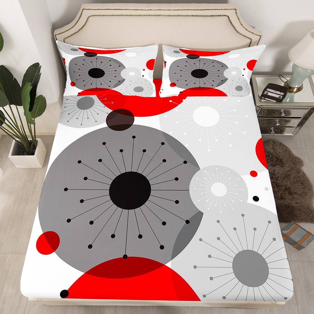 Erosebridal Modern Simple Bed Set Boho Geometric Bed Sheets Students ...