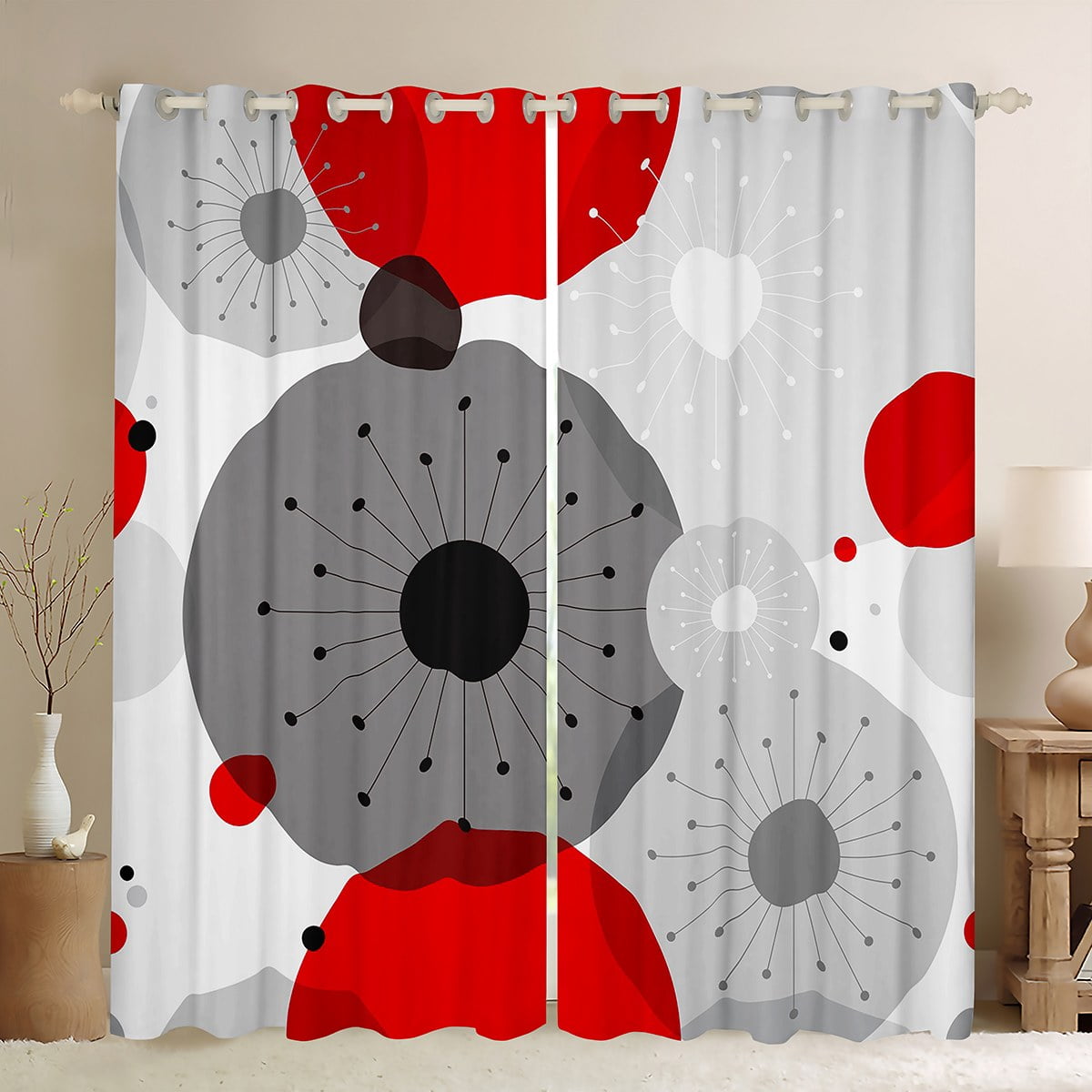 Modern Simple Curtains Boho Geometric 30%-50% Blackout Curtains ...