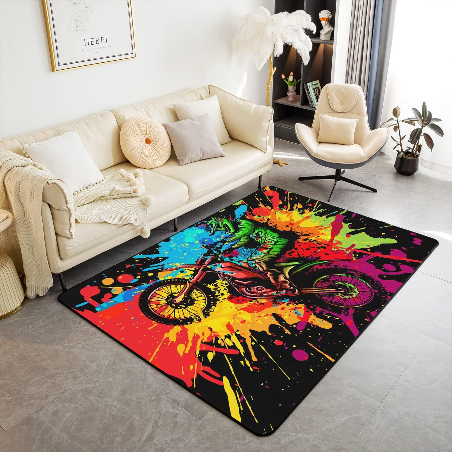 Erosebridal Motocross Rugs , Motorcycle Racer Area Rug 3x5, Extreme ...