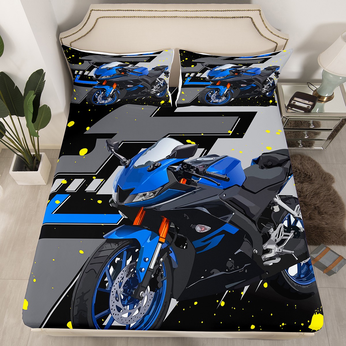 Erosebridal Motorcross Fitted Sheet Motorcycle Vehicle Sheets Teens ...