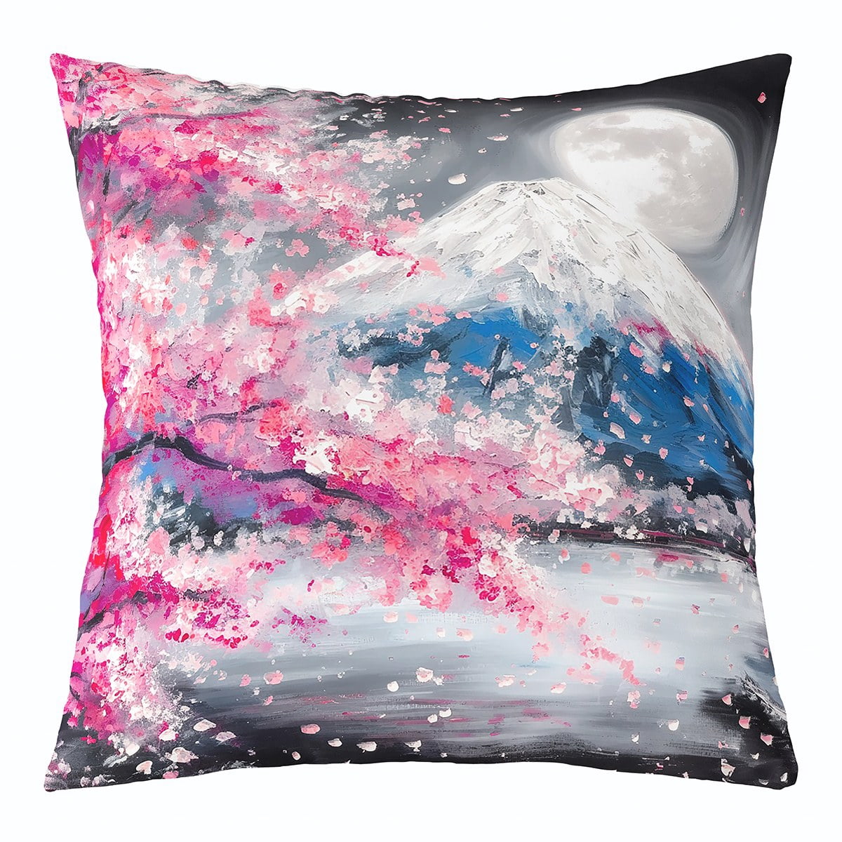 Mount Fuji Pillow Cover,Cherry Blossom Throw Pillow Cover Japanese ...