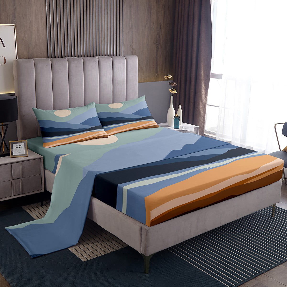 Erosebridal Mountain Moon Bed Sheets Set,Contemporary Aesthetic Sheet ...