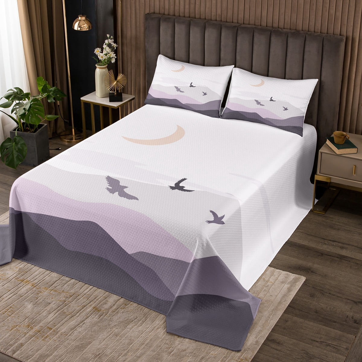 Erosebridal Mountain Moon Bird Quilt Set,Contemporary Aesthetic ...