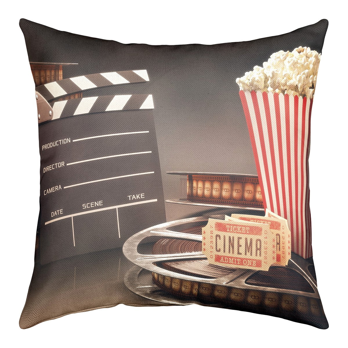 Movie Theater 18x18 inch Throw Pillow Cover,Cinema Film Cushion Cover ...