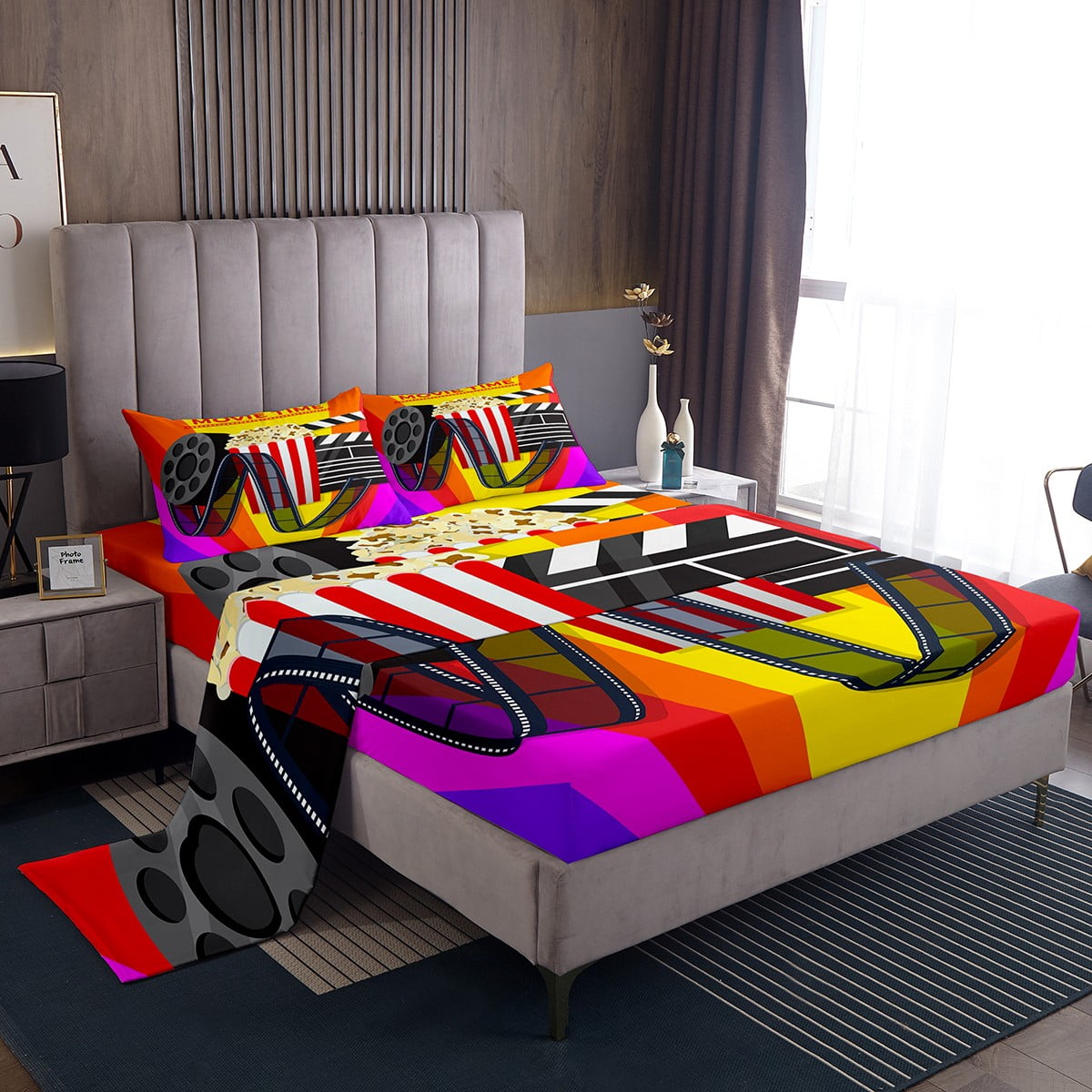 Erosebridal Movie Time Bedding Set Cinema Poster Design Bed Sheets ...
