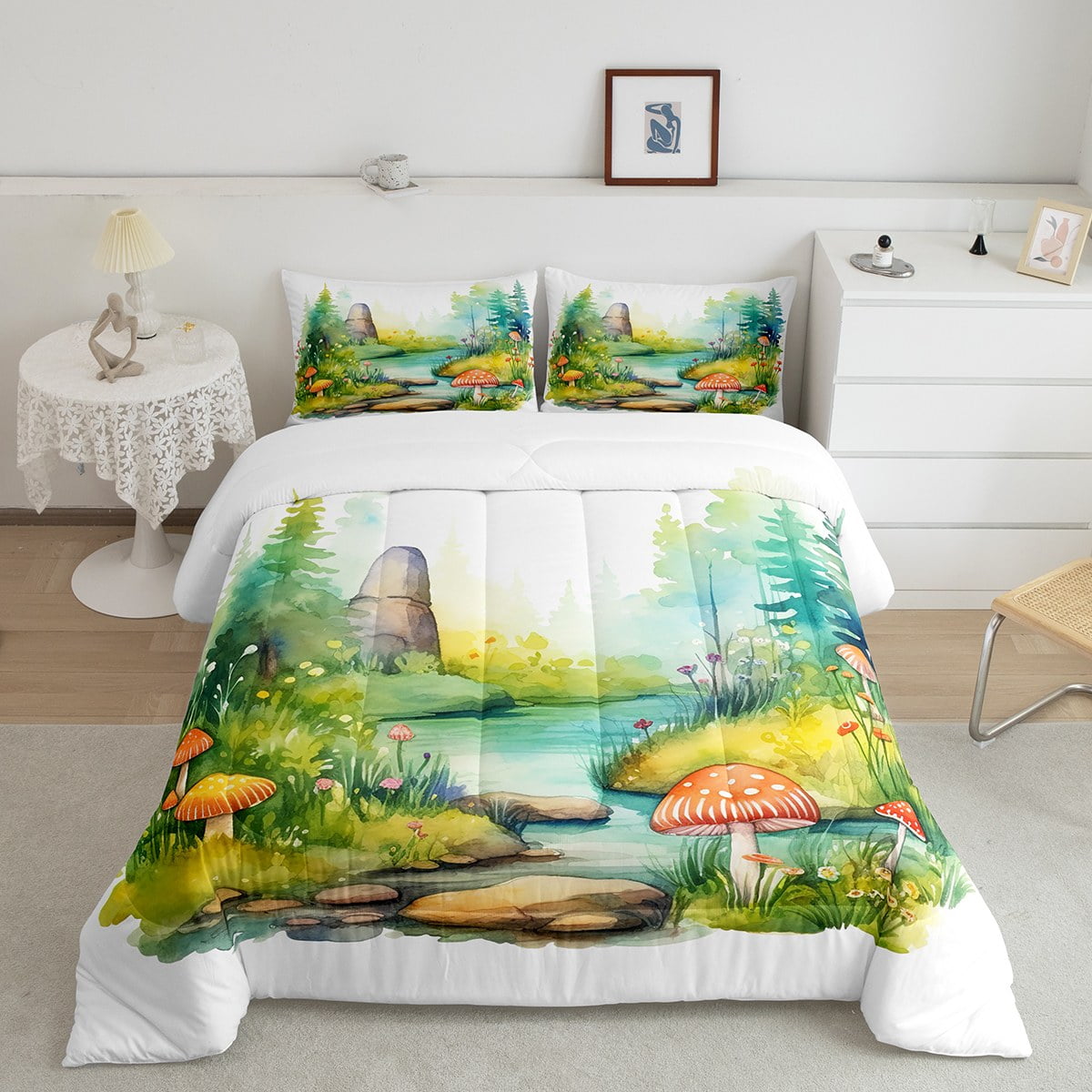 Erosebridal Mushrooms Comforter Spring Decor Bedding Sets Adults ...