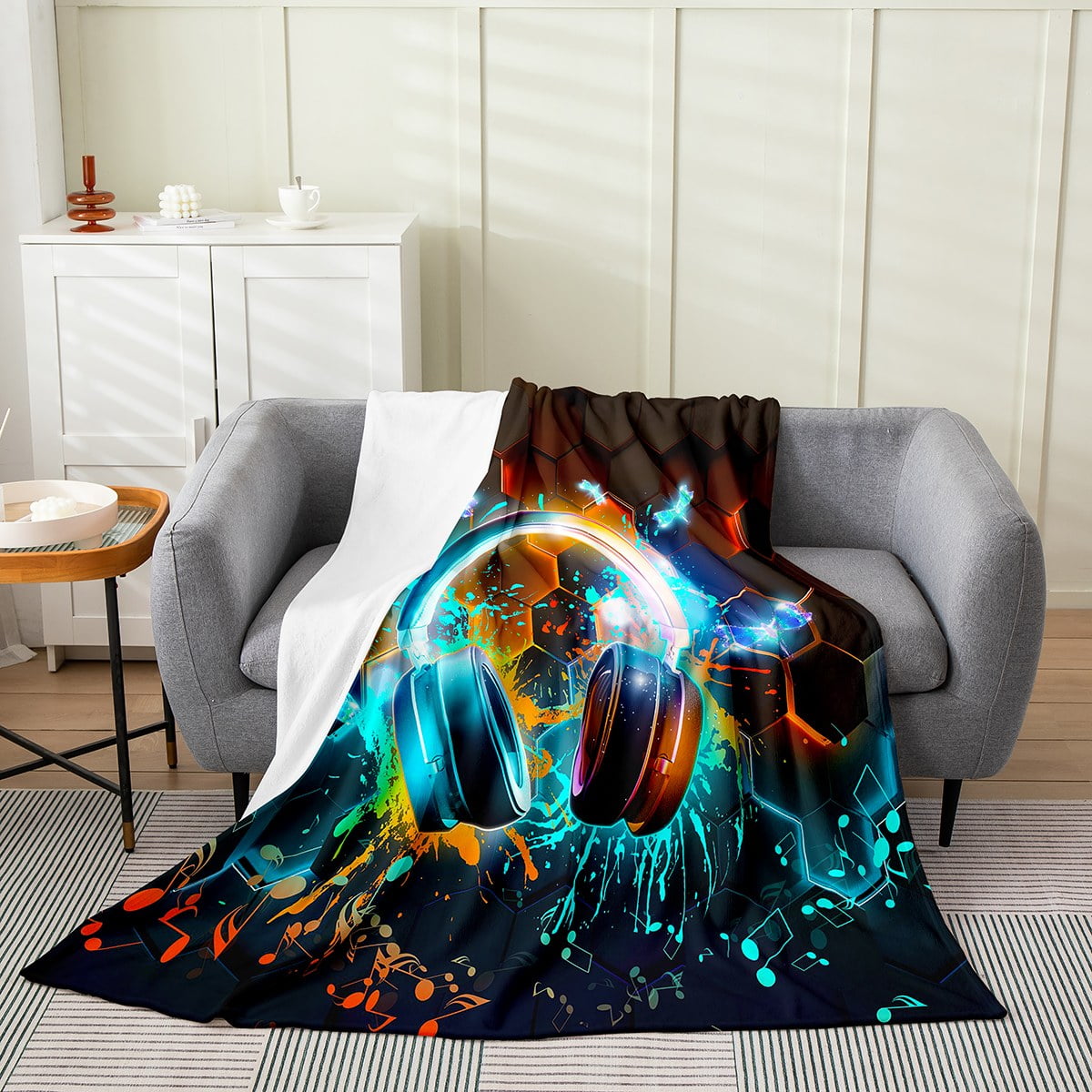 YST Music Headphone Throw Blanket Gradient Tie Dye Headset Blanket Twin ...