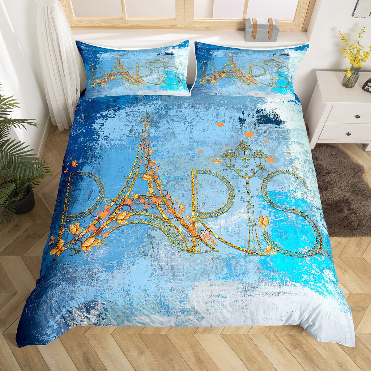Erosebridal Navy Blue Gradient Duvet Cover Twin Modern Watercolor ...