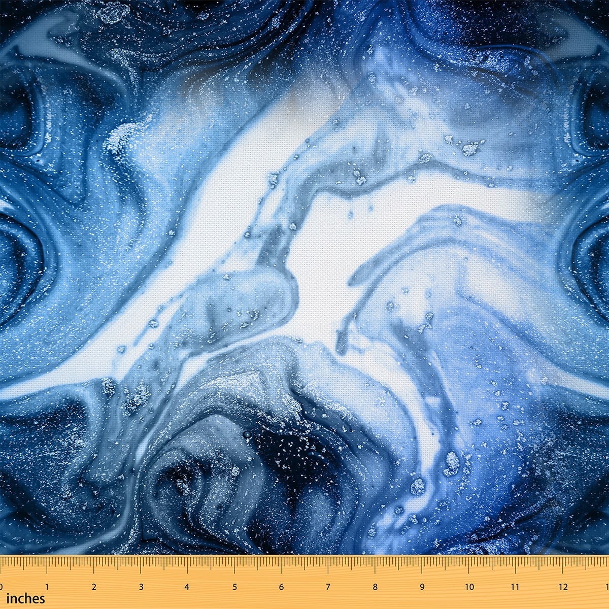 Erosebridal Navy Blue Marble Fabric by The Yard,Gold Metallic Marble ...