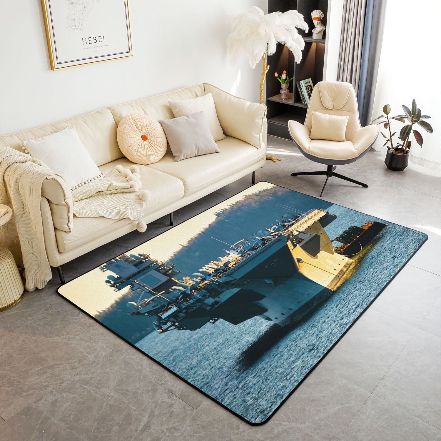 Erosebridal Navy Ship Rug 5x7 for Bedside Military Theme Area Rug ...