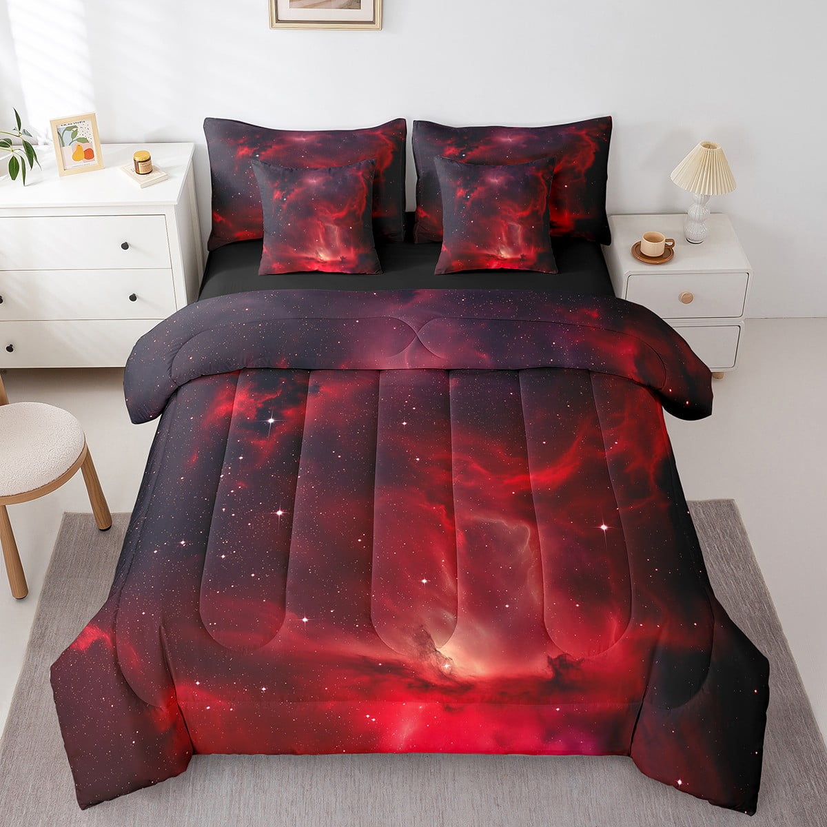 YST Nebulas Bedding Set With Sheets Queen Starry Sky Comforter Set 7 ...