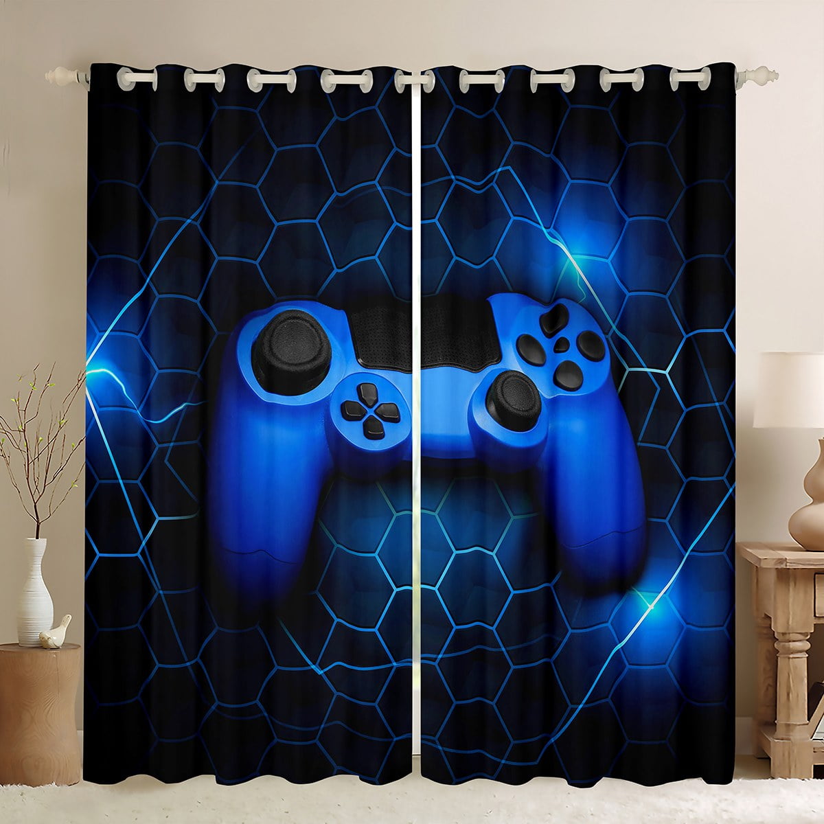 Neon Gaming 30%-50% Blackout Curtains Gamer Curtains & Drapes Video ...