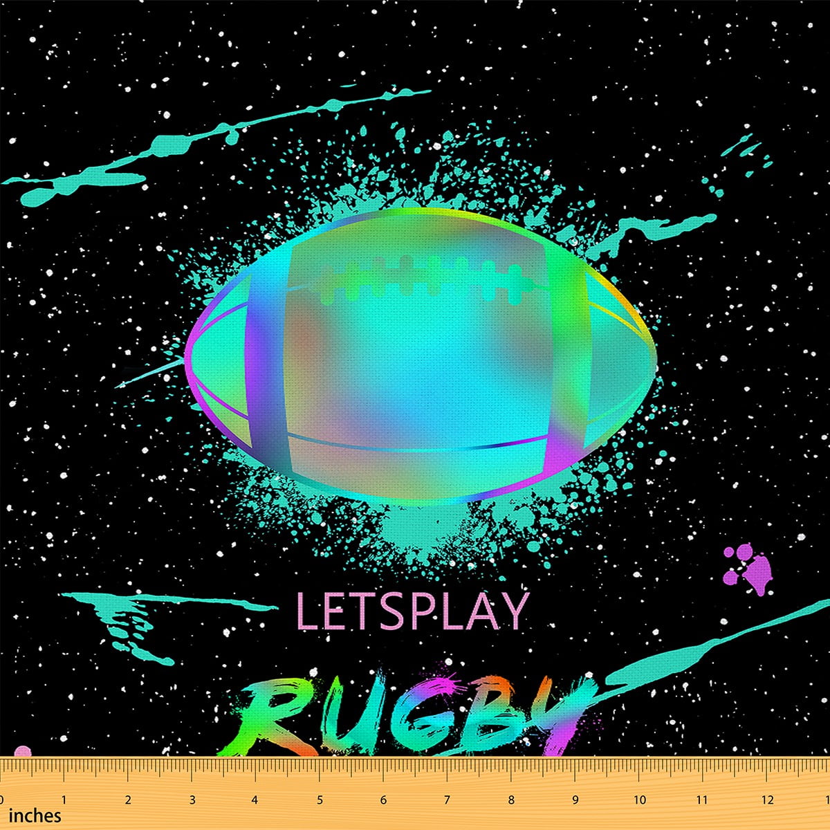 Erosebridal Neon Rugby Fabric By The Yard for Teens,Glitter Football ...