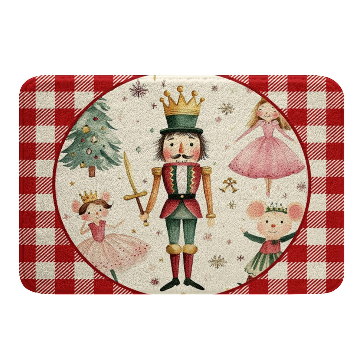 Erosebridal Nutcracker Christmas Bath Mat 16"X24" Red Christmas Buffalo ...