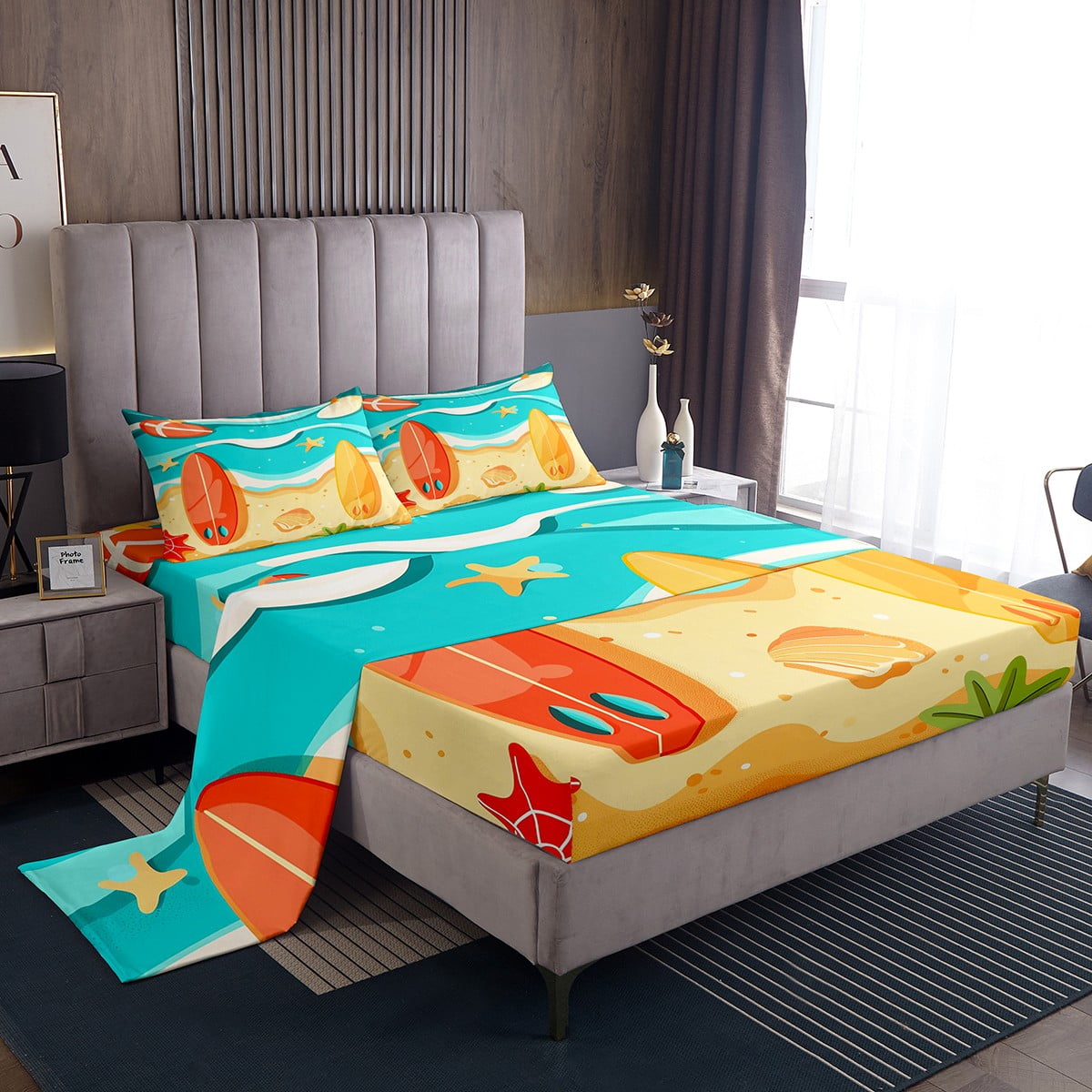 YST Ocean Beach Sheets Hawaiian Summer Coastal Bed Sheets Set Full ...