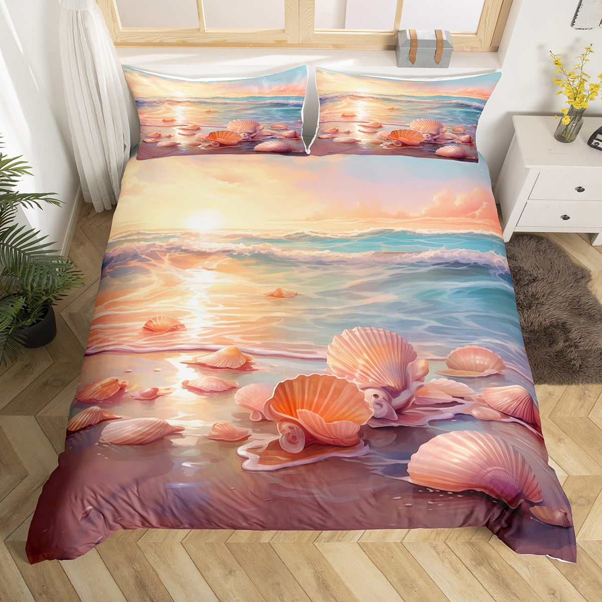 YST Ocean Comforter Cover Tropical Hawaii Bed Set Summer Beach Duvet ...
