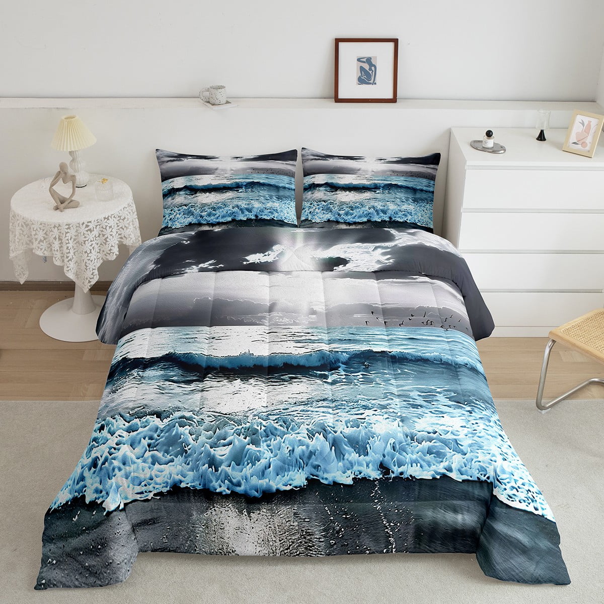 YST Ocean Comforter Set King Size Coastal Beach Bedding Comforter Sets ...