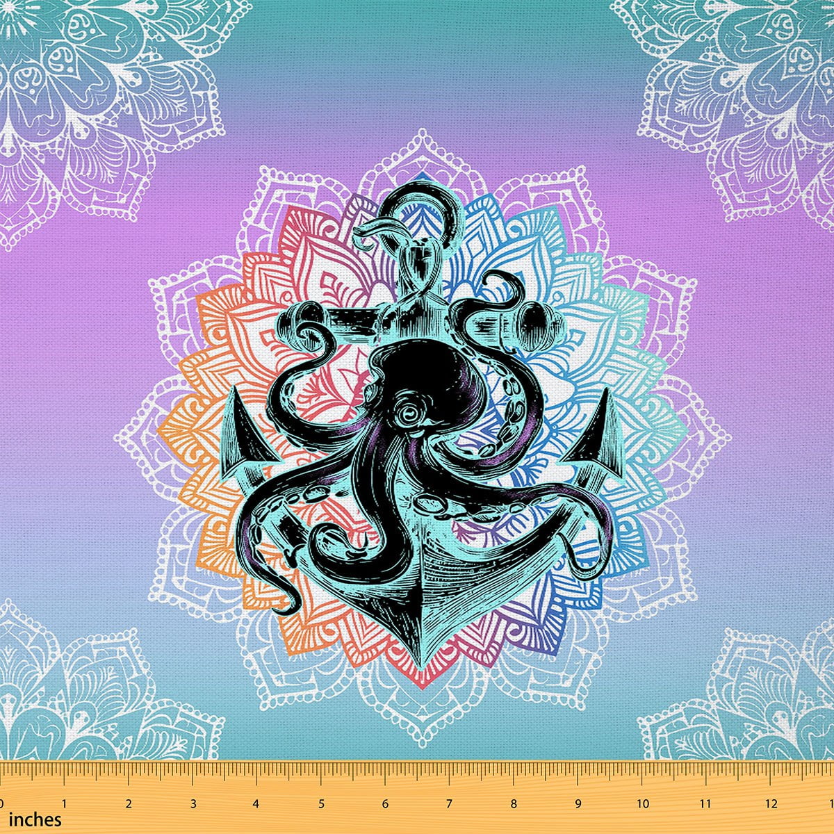 Erosebridal Octopus Fabric By The Yard, Boho Flower Upholstery Fabric ...