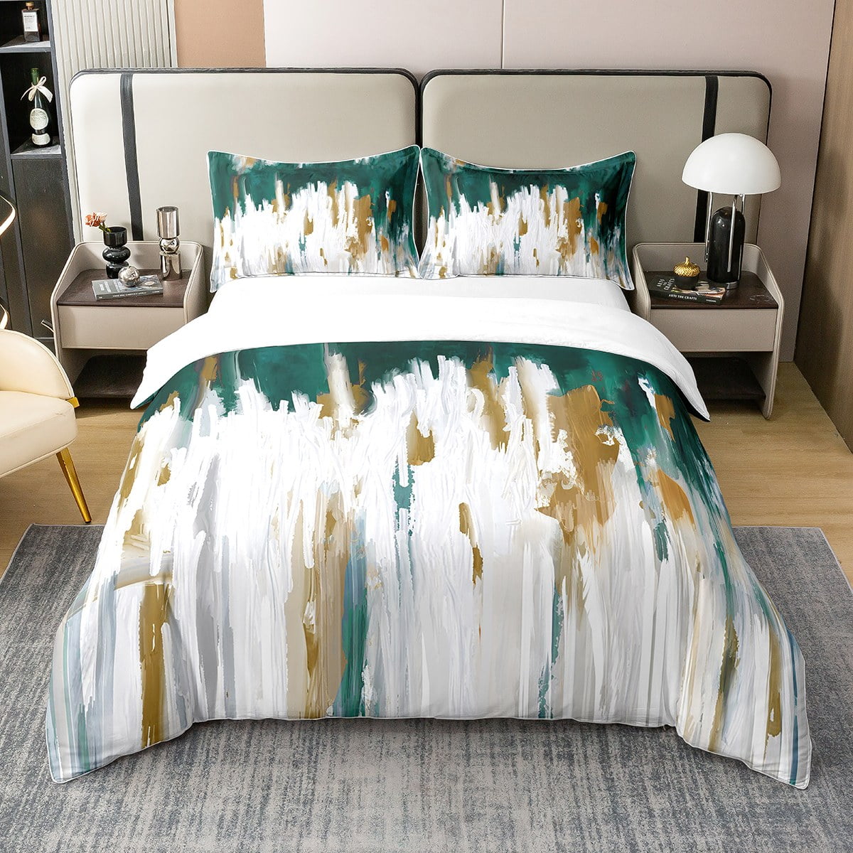 YST Oil Painting 100% Natural Cotton Duvet Cover Twin Green Brown ...