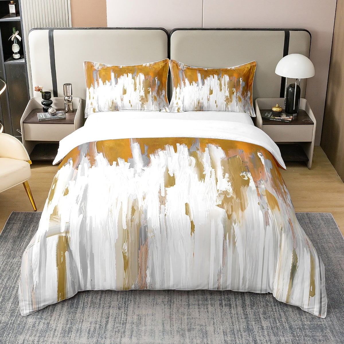 Erosebridal Oil Painting 100% Organic Cotton Duvet Cover Queen Brown ...