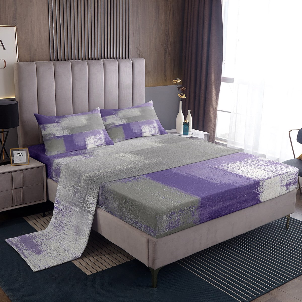 YST Oil Painting Bed Sheets Set for Kids Teens Adult,Lavender Purple ...