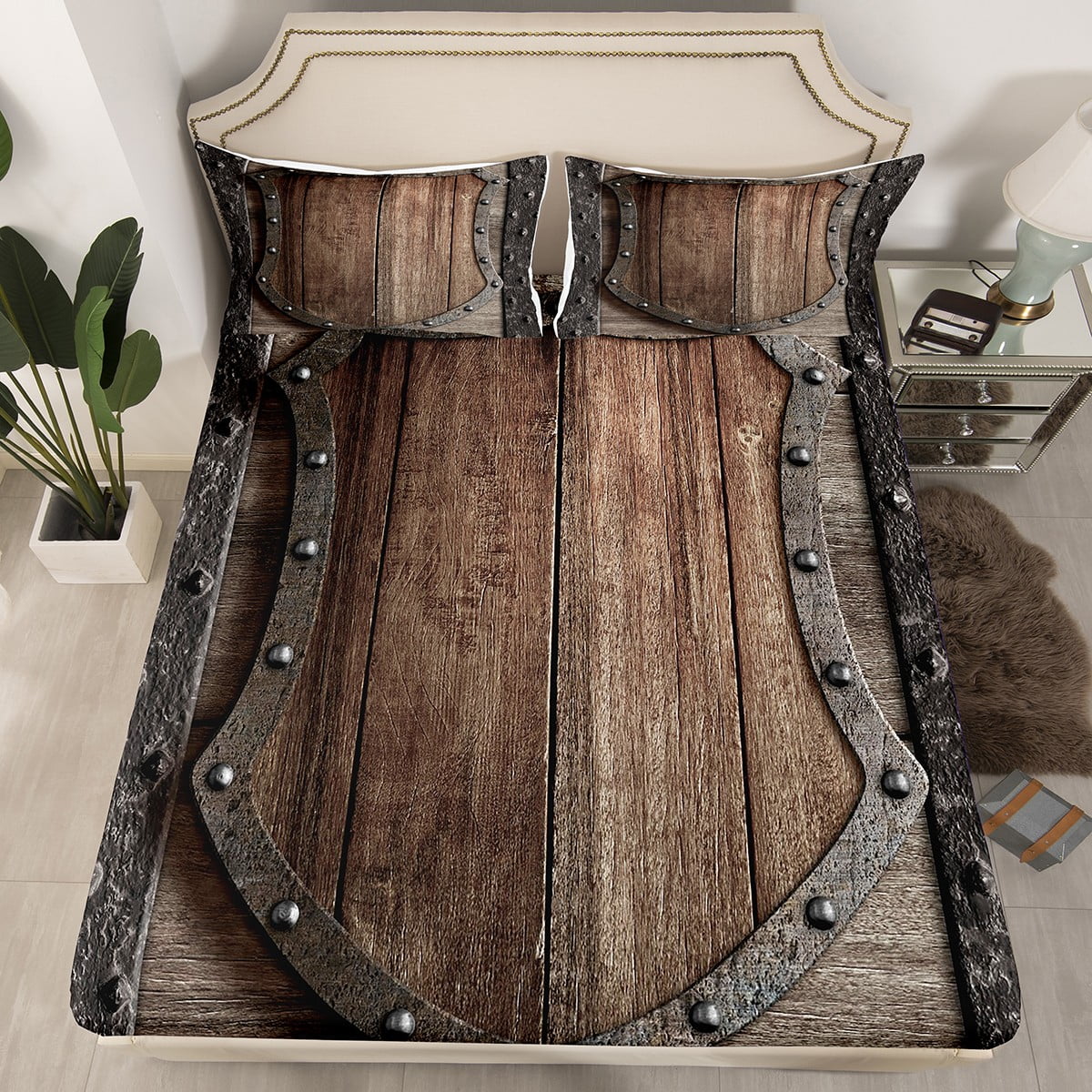 Old Barn Door Bed Sheets Full Size Bedding Set Rustic Farmhouse Outdoor ...